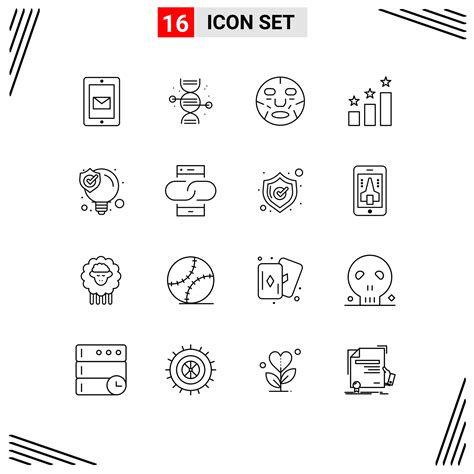 Pictogram Set Of 16 Simple Outlines Of Seo Success Beauty Position Wellness Editable Vector