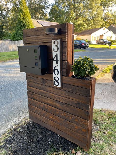 Modern Wood Mailbox With Numbers Outdoor Diy Project