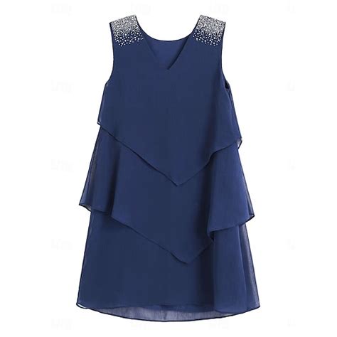 Womens Wedding Guest Cocktail Dress Ruffle Elegant Layered Midi Summer