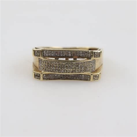 10kt Gold Two Tone Clear Stone Ring Property Room
