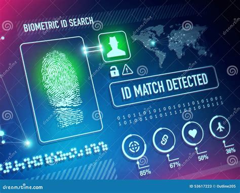 Biometrics Security Technology Stock Illustration Illustration Of Concept Computer 53617223