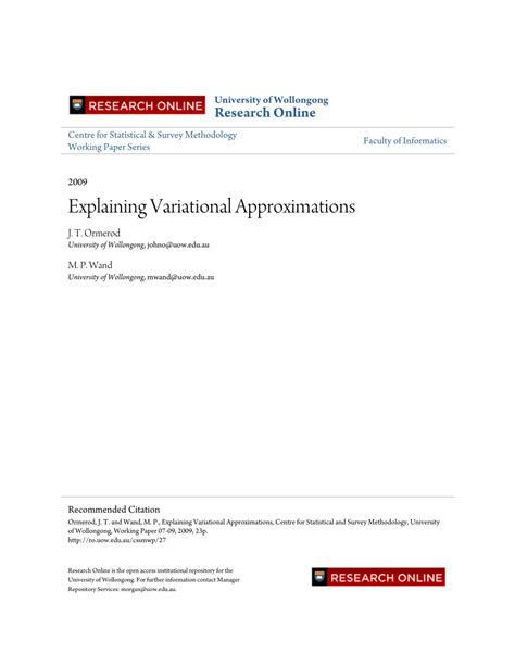 Pdf Explaining Variational Approximations