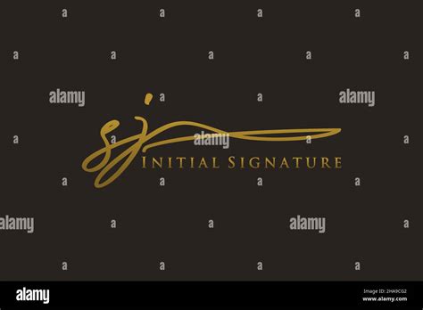 Sj Letter Signature Logo Template Elegant Design Logo Hand Drawn