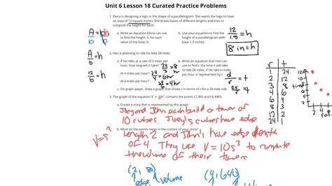 Grade 6 Unit 6 Lesson 18 Practice Problems Youtube
