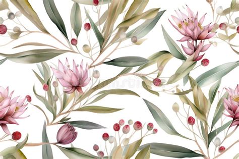 Seamless Beauty Floral Pattern Ai Generative Illustration Stock Illustration Illustration Of