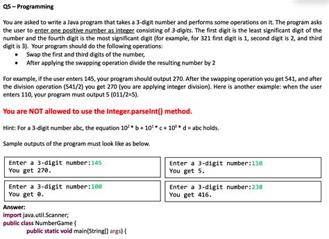 Solved Q5 Programming You Are Asked To Write A Java