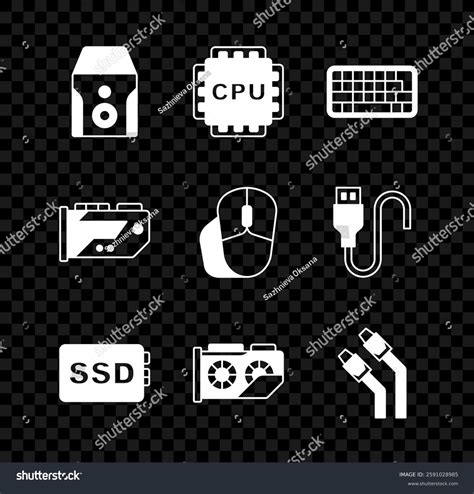 Set Uninterruptible Power Supply Processor Cpu Stock Vector Royalty Free 2591028985 Shutterstock
