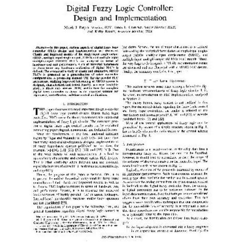 خرید و قیمت دانلود کتاب Digital Fuzzy Logic Controllerdesign And Implementation ا کنترل کننده