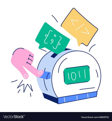 Get Hand Drawn Mini Of Machine Progra Royalty Free Vector