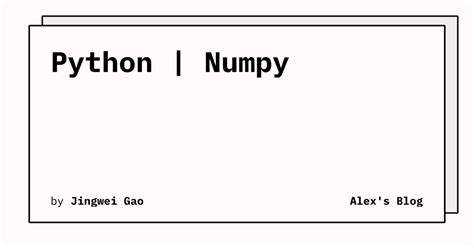 Python Numpy