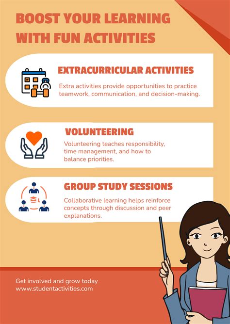Free Professional Student Activities Infographic Template To Edit Online