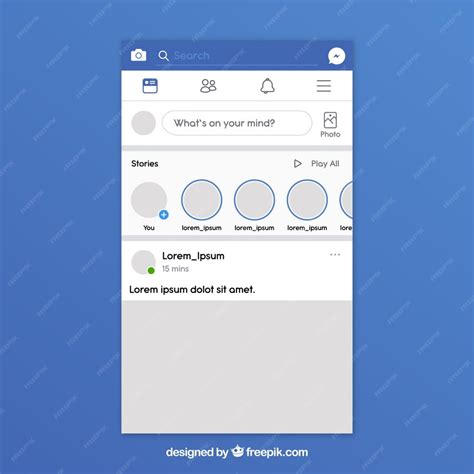 Free Vector Facebook App Interface With Minimalist Design