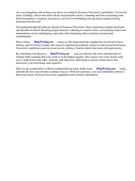 Swansea University Thesis Guidelines Pdf Thesis Academic Degree