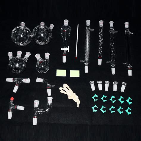 New 32pcs Laboratory Glassware Kit Durable Lab Distillation Equipment