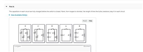 Solved Part A The Capacitors In Each Circuit Are Fully Chegg