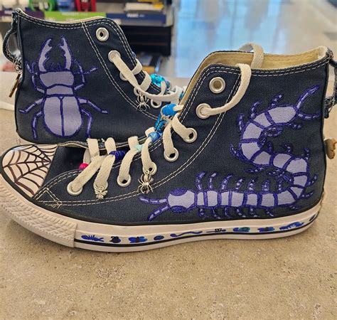 Decorated Bug Themed High Top Converse In 2025 Diy Converse Diy