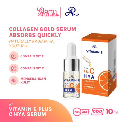 Jual Ar Hya Gold Serum Vitamin E Plus Vitamin C Serum Pencerah Kulit
