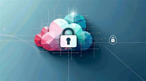 A Colorful Cloud Storage Illustration Featuring A Secure Lock