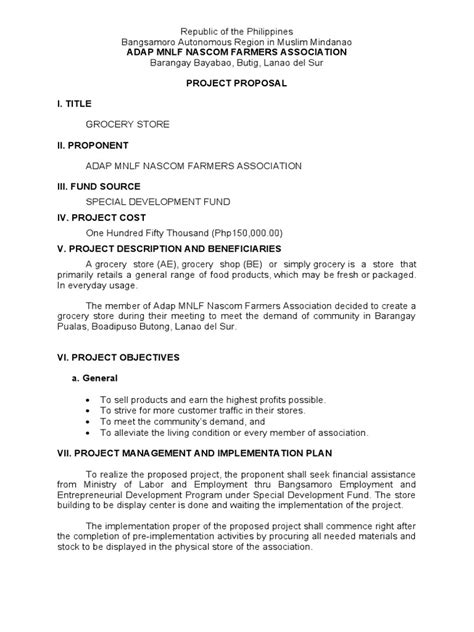 Project Proposal Adap Grocery Store Pdf Grocery Store Sauce
