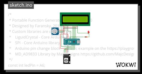 Generator De Functiicu Ad9833 Wokwi Esp32 Stm32 Arduino Simulator