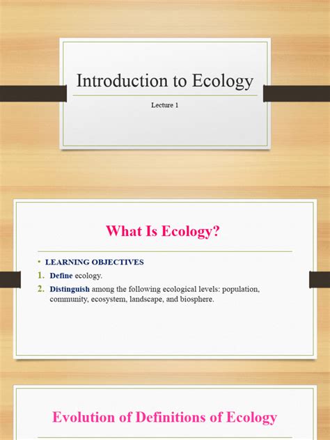 Lecture 1 Introduction To Ecology Pdf Ecology Ecosystem