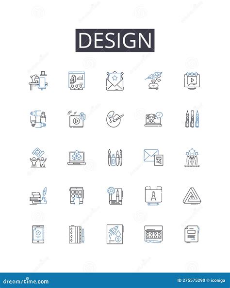 Visual Scheming Line Icons Collection Composition Arrangement Layout