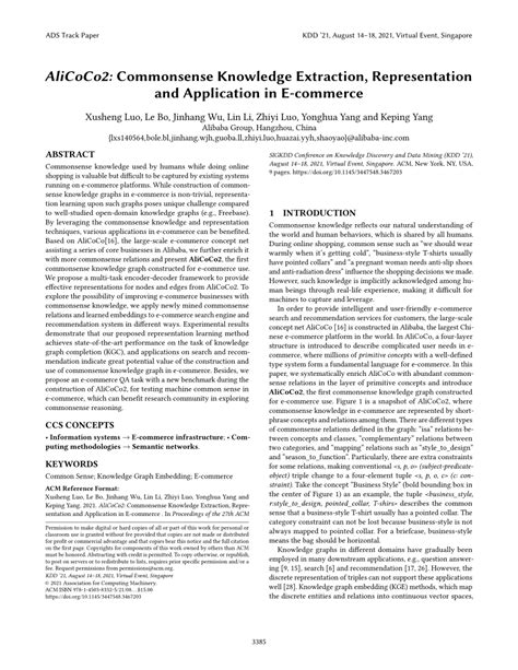 Pdf Alicoco2 Commonsense Knowledge Extraction Representation And Application In E Commerce