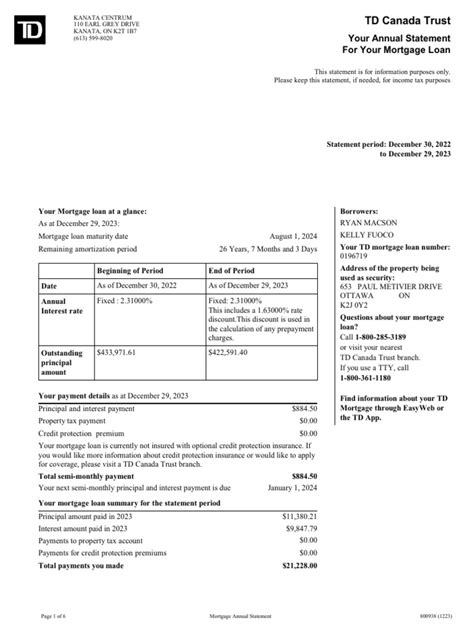 Mortgage Statement Pdf Mortgages Interest