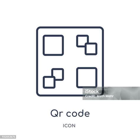 배달 및 물류 개요 컬렉션에서 선형 Qr 코드 아이콘입니다 흰색 배경에 고립 된 얇은 라인 Qr 코드 벡터 Qr 코드 유행 삽화
