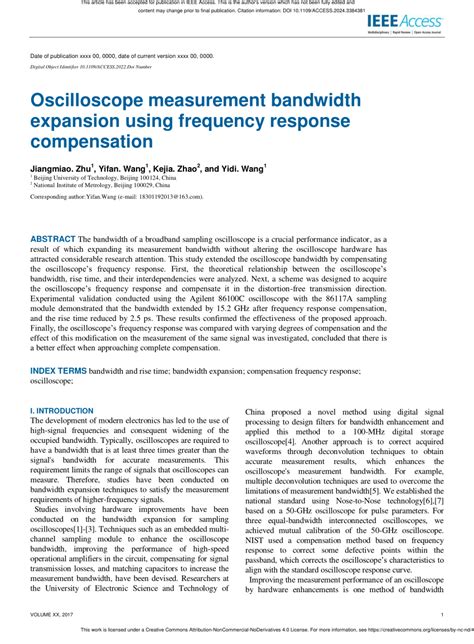 Pdf Oscilloscope Measurement Bandwidth Expansion Using Frequency Response Compensation