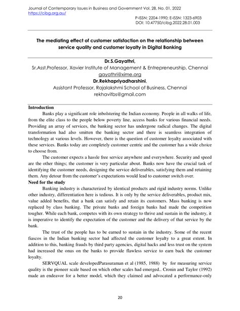 Pdf The Mediating Effect Of Customer Satisfaction On The Relationship Between Service Quality