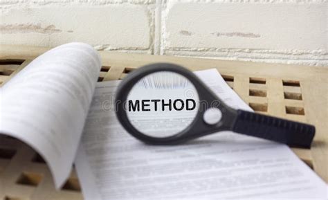 magnifier with text method lies on financial documents financial concept stock image image of
