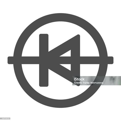 원 아이콘 솔리드 아이콘 전자 개념 흰색 배경에 Pcb 양극 음극 벡터 사인 모바일 개념 및 웹 디자인을위한 글리프 스타일 아이콘의 다이오드 벡터 그래픽 10에 대한 스톡