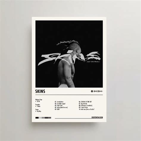 Xxxtentacion Poster Skins Album Cover Poster Xxxtentacion Lp A3
