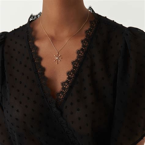 14k Layering Diamond Compass Charm Necklace Ferkos Fine Jewelry