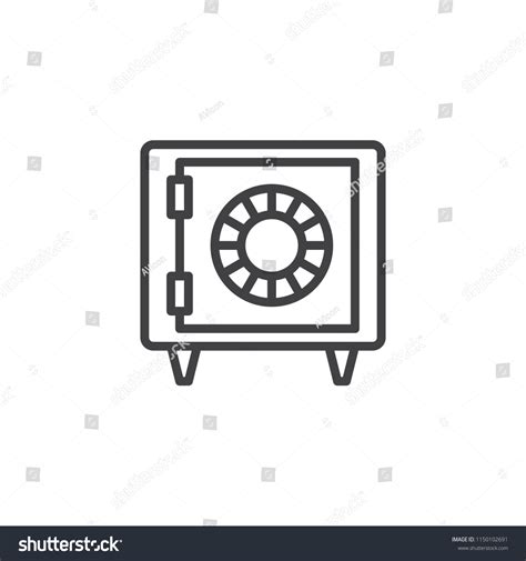 Safe Outline Icon Linear Style Sign Stock Vector Royalty Free Shutterstock