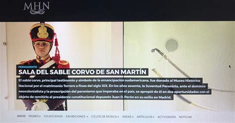 El Sable Corvo De San Martín Sigue Exhibido Bajo El Relato K Infobae