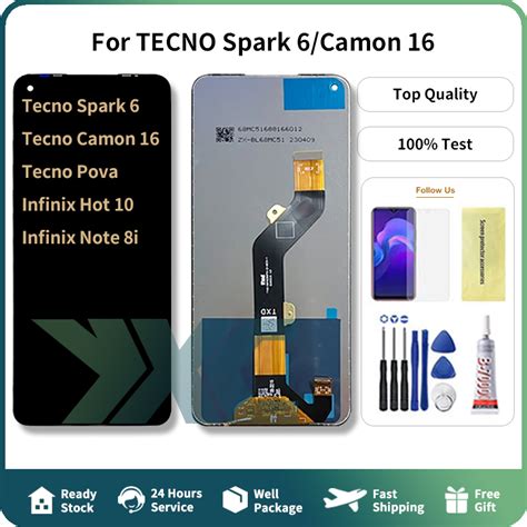 For Tecno Camon 16 Spark 6 Pova Hot 10 Infinix Note 8i Ke7 Ce7 Ce7j Ce9h Lcd Screen Assembly