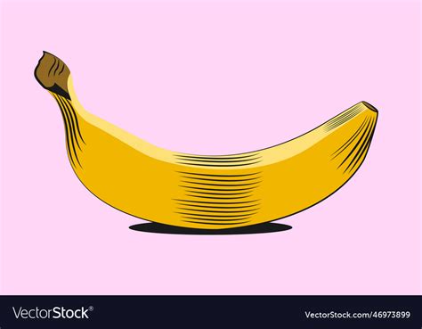 Pop Art Banana On Pink Background Royalty Free Vector Image