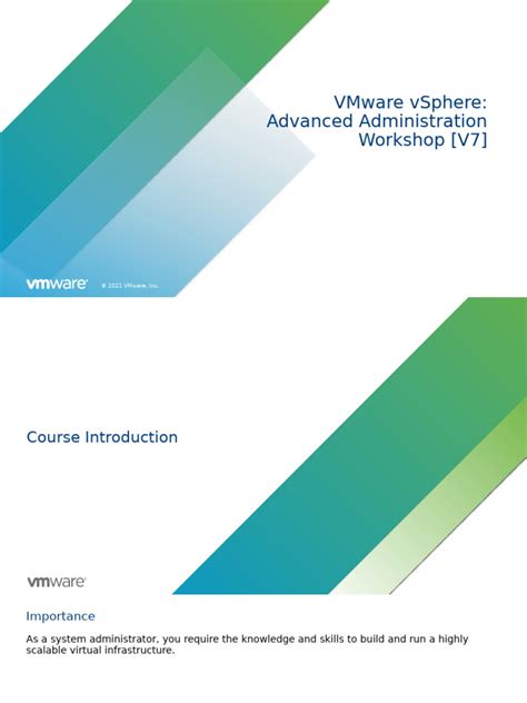 Vmware Vsphere Advanced Administration Workshop Pdf Virtual Machine Active Directory