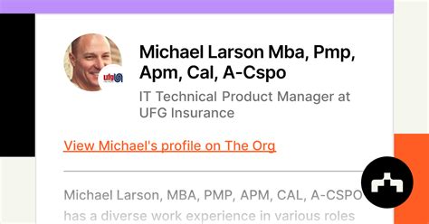 Michael Larson Mba Pmp Apm Cal A Cspo It Technical Product