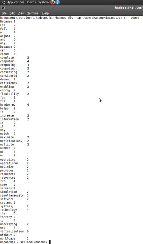 Screenshot Of Output Of Wordcount Map Reduce Job Namenode Web Interface