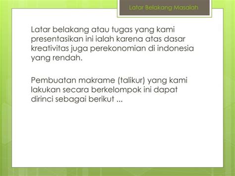 Tugas Kelompok Prakarya Membuat Makrame Pptx