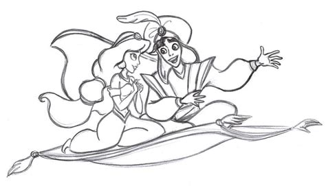 Aladdin And Jasmine Sketch By Lilostitchfan On DeviantArt