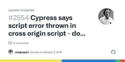 Cypress Says Script Error Thrown In Cross Origin Script Do Not Know