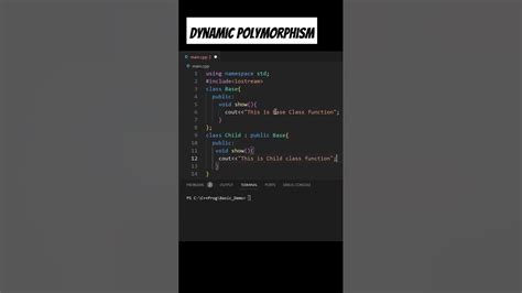 Dynamic Polymorphism In C Cprogrmming Cplus Youtube