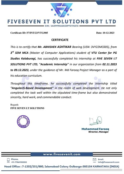 Abhishek Ashtikar On Linkedin Completed The Angular Js Based Development As An Intership In 3rd