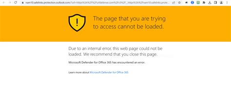 Safelinks Error Rmicrosoft365