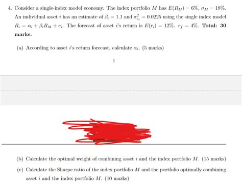 Solved 4 Consider A Single Index Model Economy The Index