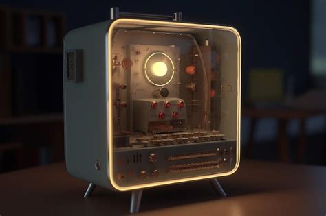 Premium AI Image A Computer Screen With A Red Light Inside